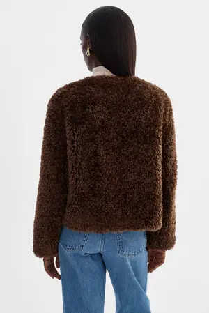 LAMARQUE Emilia Faux Fur Jacket - Brown