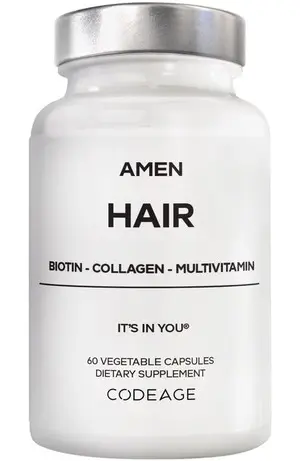 Amen Hair Vitamins, 10,000 Mcg Biotin - White