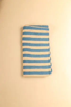 NINÉH Oh! Stripes Block Print Napkins - Blue