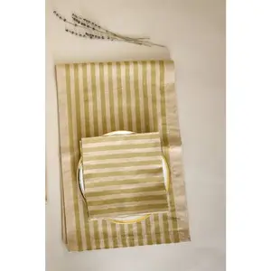 NINÉH Oh! Stripes Block Print Napkins - Lime