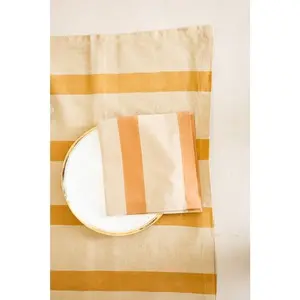 NINÉH Oh! Stripes Block Print Napkins - Ochre