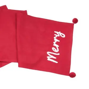 CAROL & FRANK Christmas Holidays Tufted Solid Runners Collection - Red