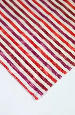 ARCHIVE NEW YORK Handwoven Holly Cotton Table Runner - Red Stripes