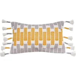 C&F HOME Bethel Hand Woven Geometric Cotton Decorative Throw Pillow - Yellow