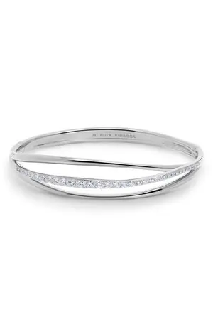 Monica Vinader Nura Lab-created Diamond Pavé Wrap Bangle Bracelet - Sterling Silver/lab Dia