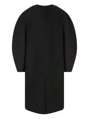 Fendi Oversized Coat With Velvet Pocket Trim - Black