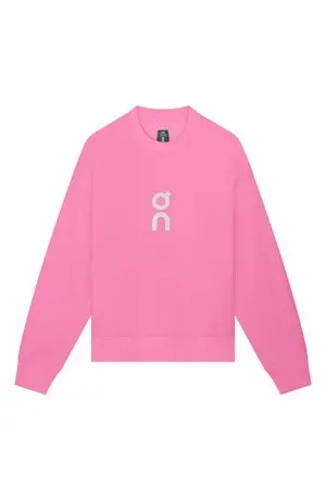 On Club Crewneck Cotton Blend Sweatshirt - Bubblegum