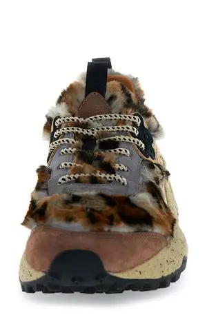 FLOWER MOUNTAIN Kotetsu Faux Shearling Sneakers - Anthracite