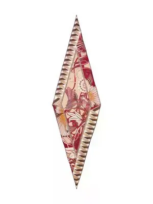 FERRAGAMO Diamond-shaped Floral-print Scarf - Neutrals