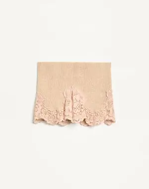 Valentino Garavani Vlogo Signature And Lace Headband - Alabaster