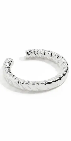 BY ADINA EDEN Molten Texture Cuff Bangle - Silver