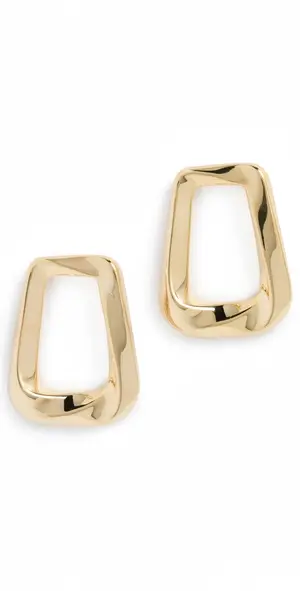 BY ADINA EDEN Rectangular Stud Earrings - Gold