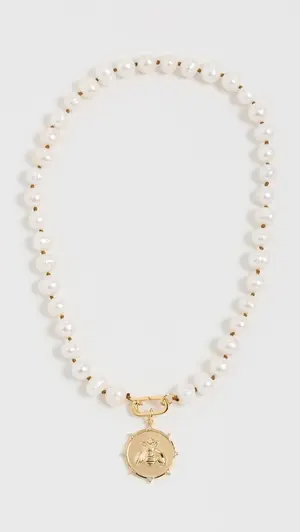 HART Pearl Necklace With Bee Pendant
