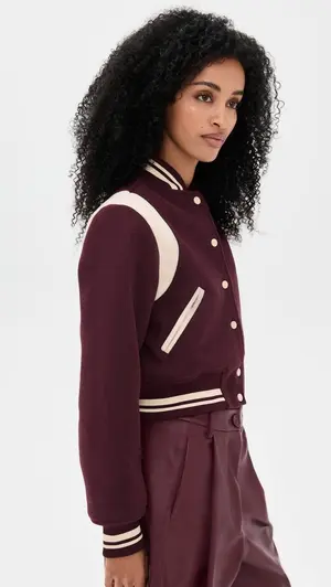 Blanknyc Bomber Jacket - Burgundy Multi