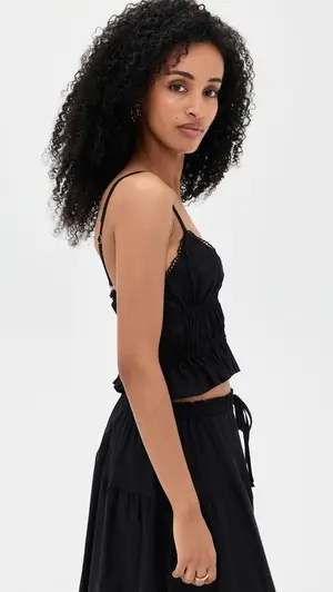 Peixoto Amelia Cropped Top - Black