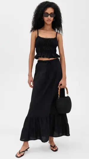 Peixoto Amelia Cropped Top - Black