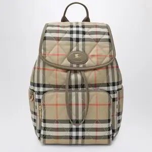 Burberry Check Horseshoe Backpack - Beige