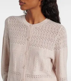ERES Trio Pointelle Wool And Cashmere Cardigan - Beige