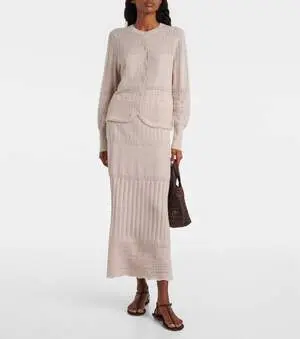 ERES Trio Pointelle Wool And Cashmere Cardigan - Pink
