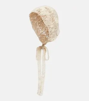 Magda Butrym Crochet Cotton Hood - White