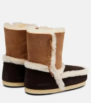 Moon Boot Evx Shearling-trimmed Suede Ankle Boots