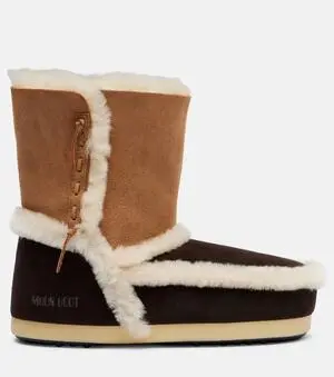 Moon Boot Evx Shearling-trimmed Suede Ankle Boots
