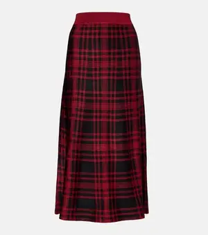 Polo Ralph Lauren Plaid Midi Skirt - Red