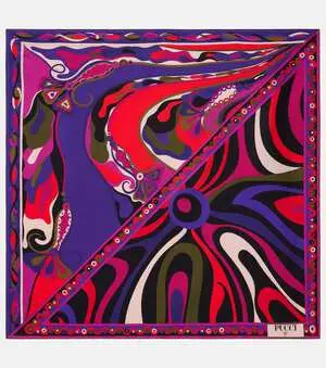 Emilio Pucci Marmo And Orchidee Silk Twill Scarf - Multicoloured