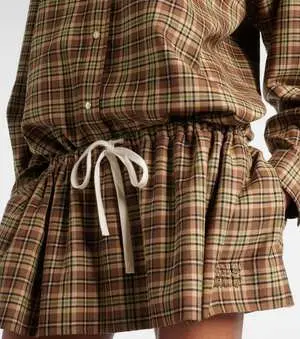 Miu Miu Plaid Virgin Wool Miniskirt - Multicoloured