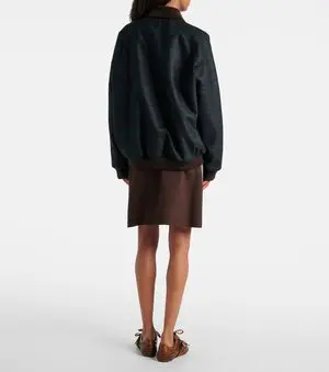 Miu Miu Plaid Virgin Wool Twill Blouson Jacket