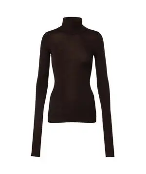 THE FRANKIE SHOP Utica Wool And Silk Turtleneck Sweater - Brown