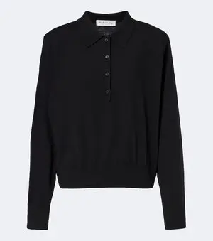 THE FRANKIE SHOP Croydon Wool-blend Polo Sweater - Black