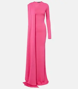 David Koma Scarf-detail Jersey Gown - Pink
