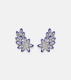 KAMYEN Petal 18kt White Gold Diamond Earrings - Silver