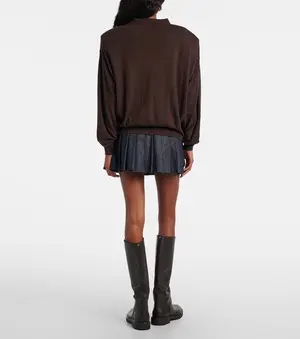 THE FRANKIE SHOP Croydon Wool-blend Polo Sweater - Brown