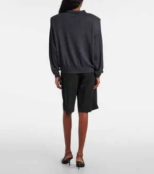 THE FRANKIE SHOP Croydon Wool-blend Polo Sweater - Grey