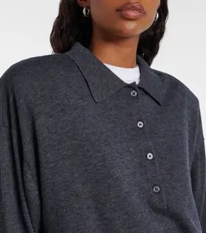 THE FRANKIE SHOP Croydon Wool-blend Polo Sweater - Grey