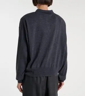 THE FRANKIE SHOP Croydon Wool-blend Polo Sweater - Grey