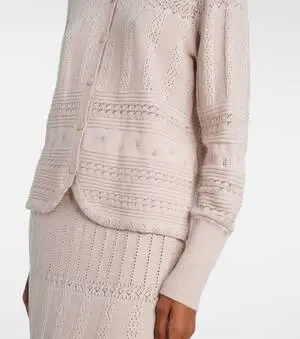ERES Trio Pointelle Wool And Cashmere Cardigan - Pink