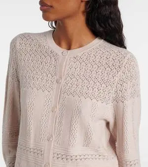 ERES Trio Pointelle Wool And Cashmere Cardigan - Pink