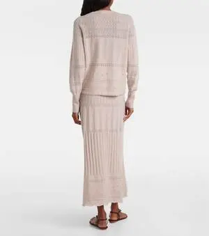 ERES Trio Pointelle Wool And Cashmere Cardigan - Pink