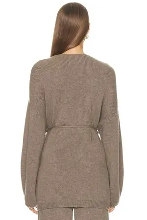 LISA YANG Laurina Wrap Cardigan - Truffle