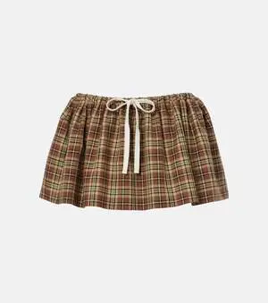 Miu Miu Plaid Virgin Wool Miniskirt - Multicoloured