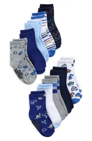 CAPELLI NEW YORK Assorted 10-pack Crew Socks - Blue Combo