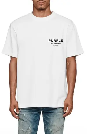 PURPLE BRAND Heavyweight Jersey Graphic T-shirt - White
