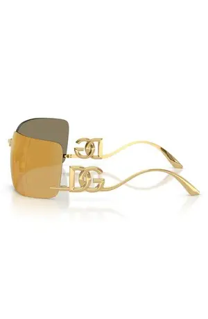 Dolce & Gabbana 79mm Oversized Mirrored Sunglasses