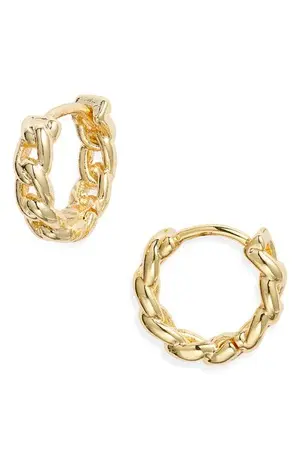 SET & STONES Joan Curb Chain Hoop Earrings - Gold