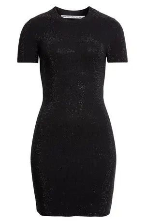 Alexander Wang Hotfix Crystal Wool Minidress