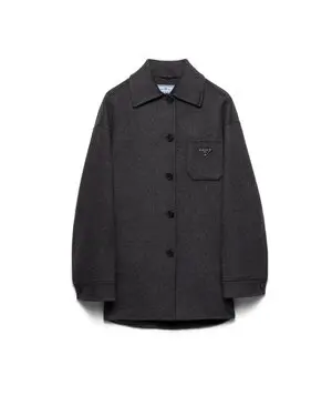 Prada Single-breasted Cashwool Caban Jacket - Grey