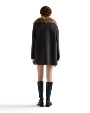 Prada Single-breasted Double Cashwool Caban Jacket - Grey